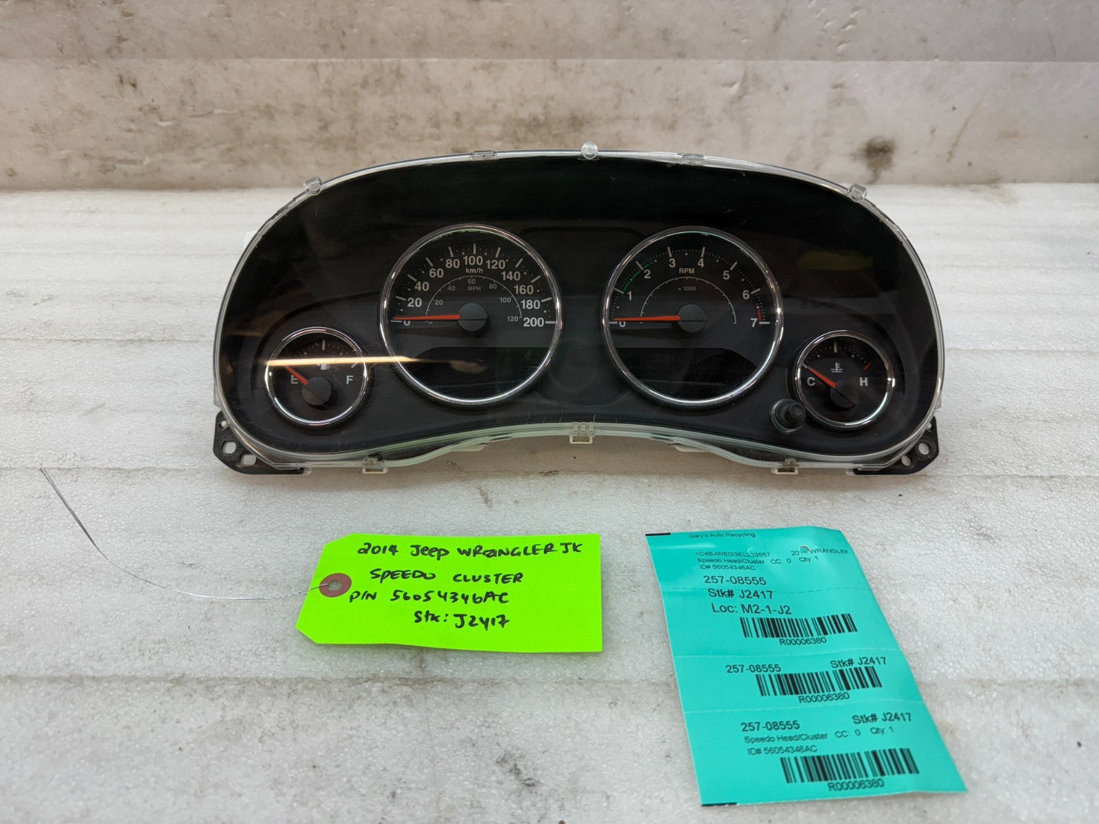 14 JEEP WRANGLER SPEEDOMETER INSTRUMENT CLUSTER KM/H SAHARA BASE OEM 5 ...