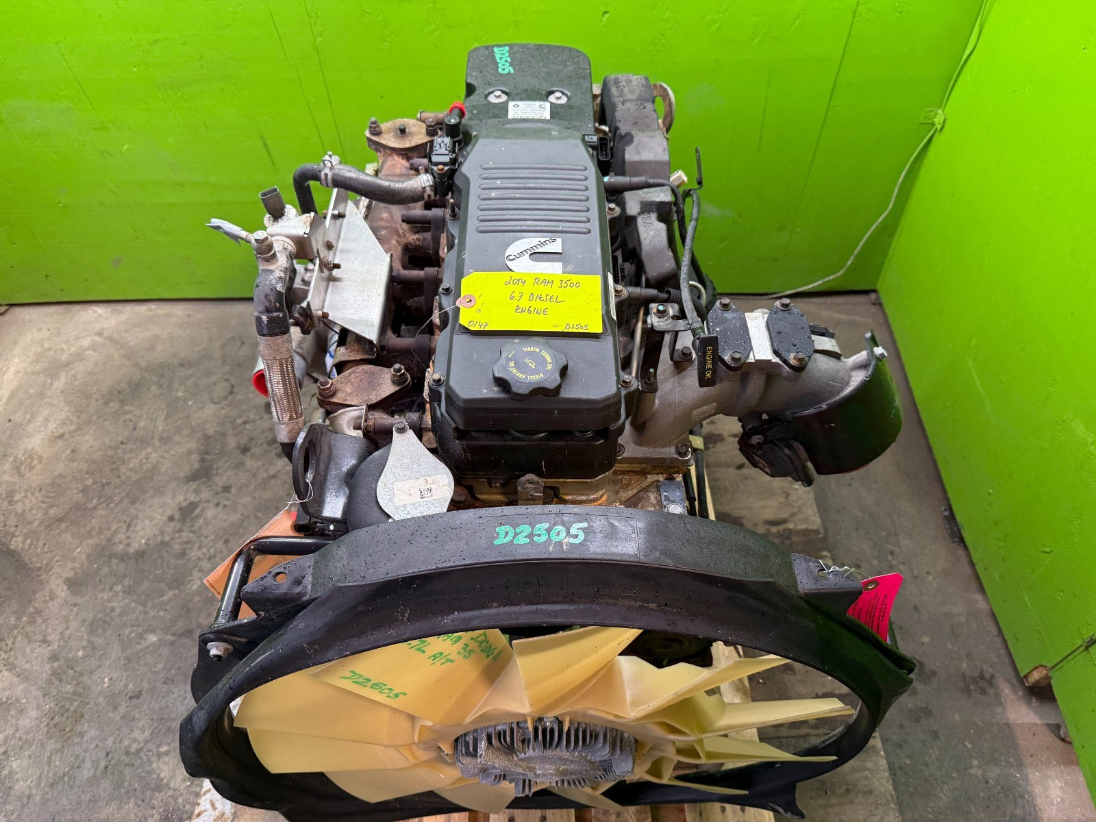 14 DODGE RAM 2500 3500 6.7 CUMMINS TURBO DIESEL ENGINE MOTOR COMPLETE ...