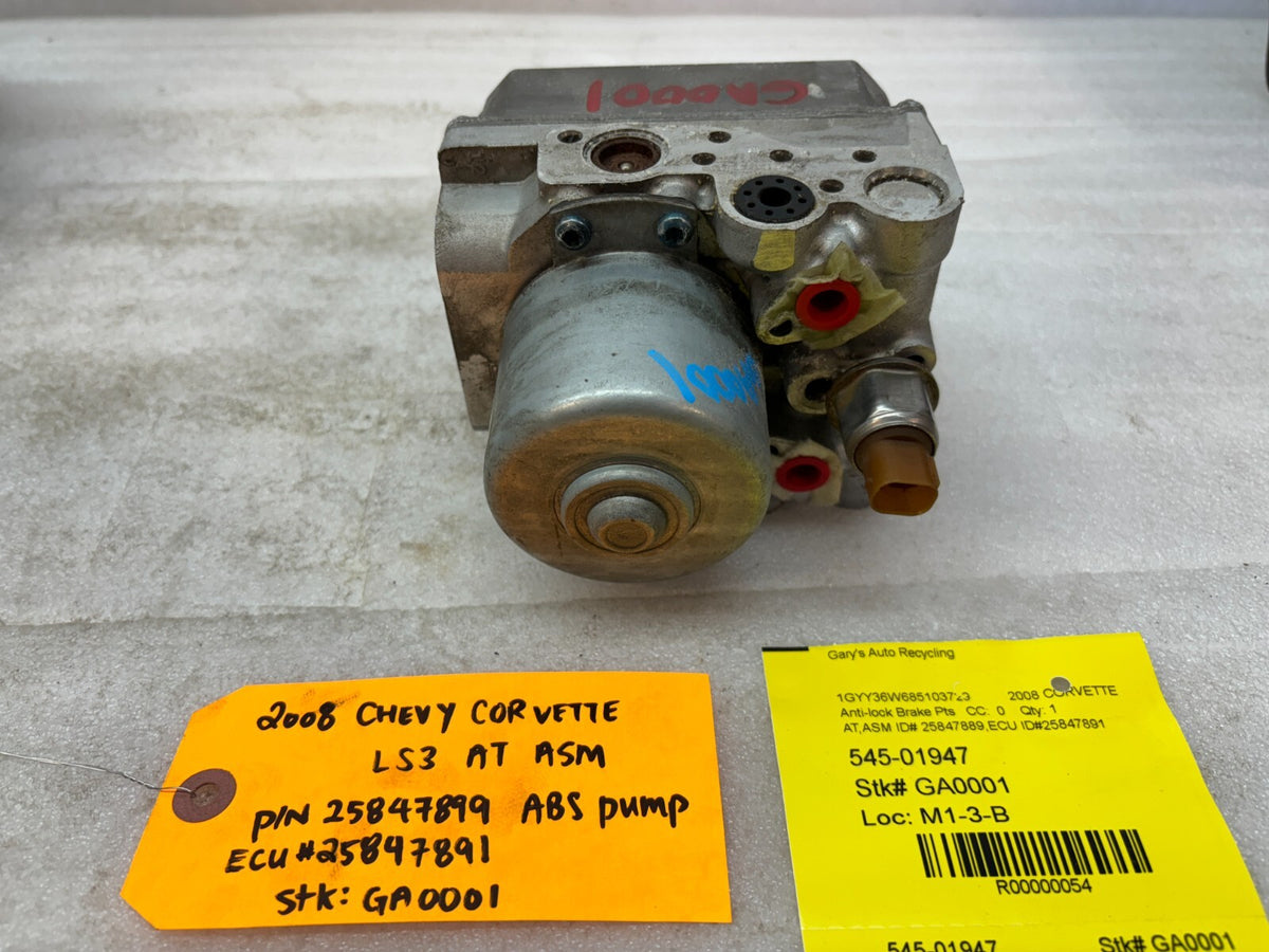 08 CHEVROLET CORVETTE C6 OEM ABS ANTI LOCK BRAKE PUMP MODULE 25847891 ...