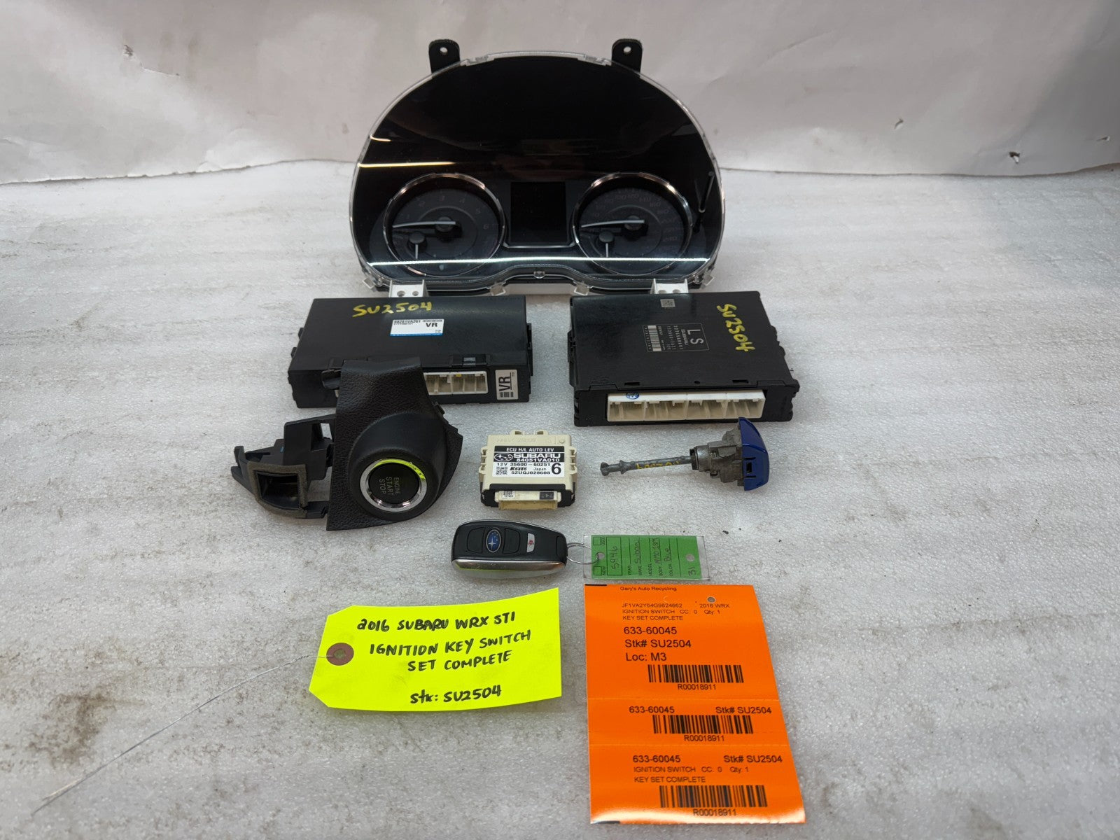16 SUBARU IMPREZA WRX STi OEM ECM ECU ENGINE COMPUTER IMMOBILIZER KEY ...